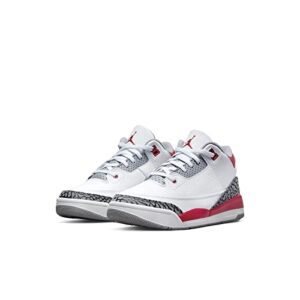 Jordan Boy's Air Jordan 3 Retro (Big Kid) White/Fire Red/Black/Cement Grey 7 Big Kid M