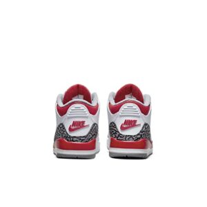 Jordan Boy's Air Jordan 3 Retro (Big Kid) White/Fire Red/Black/Cement Grey 7 Big Kid M