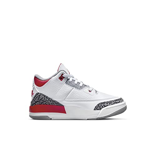 Jordan Boy's Air Jordan 3 Retro (Big Kid) White/Fire Red/Black/Cement Grey 7 Big Kid M