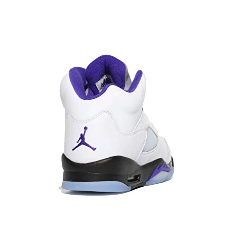 Jordan Boy's Air 5 Retro (Big Kid) White/Dark Concord/Black 4 Big Kid M