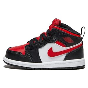 jordan baby boy's 1 mid (infant/toddler) black/fire red/white 9 toddler m