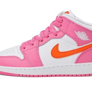 Jordan Boy's Air Jordan 1 Mid (Big Kid) Pinksicle/Safety Orange/White 5.5 Big Kid M