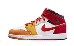 jordan boy's air 1 mid se (big kid) paprika/cinnabar/black/canyon gold 5 big kid m