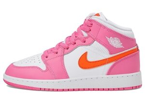 jordan boy's air jordan 1 mid (big kid) pinksicle/safety orange/white 4.5 big kid m