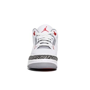 Jordan Boy's Air 3 Retro (Big Kid) White/Fire Red/Black/Cement Grey 4 Big Kid M