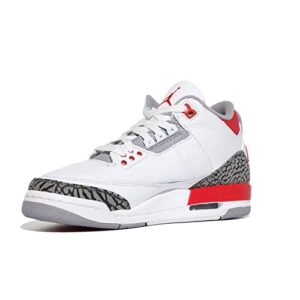 jordan boy's air 3 retro (big kid) white/fire red/black/cement grey 4 big kid m