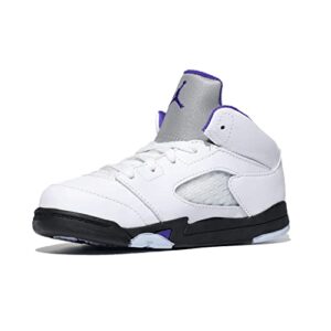 jordan baby boy's jordan 5 retro (infant/toddler) white/dark concord/black 4 toddler m