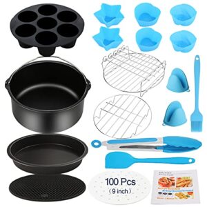 air fryer accessories,13pcs for ninja cosori power xl 5.3qt - 8qt air fryer with 9 inch cake barrel