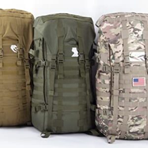 BACKFERRY Large Military Backpack Army Rucksack with Internal Frame Hydration and MOLLE Compatible. Top and Front Load for Wild Camping Backpacking Hiking Bushcraft Adventure 60L