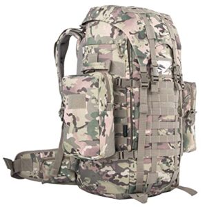 BACKFERRY Large Military Backpack Army Rucksack with Internal Frame Hydration and MOLLE Compatible. Top and Front Load for Wild Camping Backpacking Hiking Bushcraft Adventure 60L