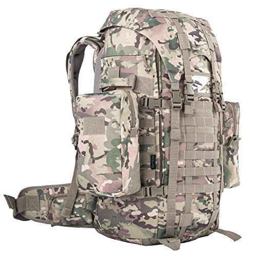 BACKFERRY Large Military Backpack Army Rucksack with Internal Frame Hydration and MOLLE Compatible. Top and Front Load for Wild Camping Backpacking Hiking Bushcraft Adventure 60L