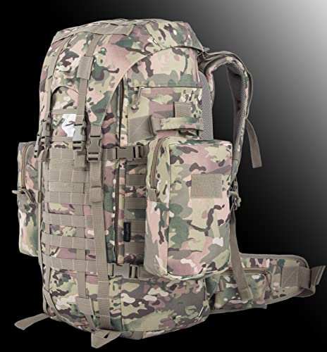 BACKFERRY Large Military Backpack Army Rucksack with Internal Frame Hydration and MOLLE Compatible. Top and Front Load for Wild Camping Backpacking Hiking Bushcraft Adventure 60L