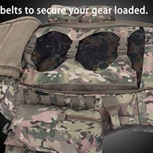 BACKFERRY Large Military Backpack Army Rucksack with Internal Frame Hydration and MOLLE Compatible. Top and Front Load for Wild Camping Backpacking Hiking Bushcraft Adventure 60L