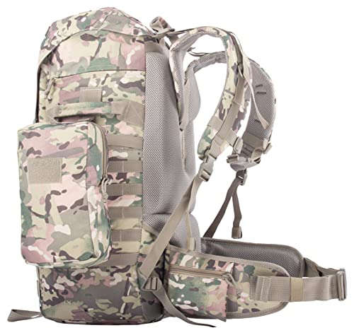 BACKFERRY Large Military Backpack Army Rucksack with Internal Frame Hydration and MOLLE Compatible. Top and Front Load for Wild Camping Backpacking Hiking Bushcraft Adventure 60L