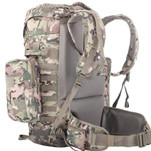 BACKFERRY Large Military Backpack Army Rucksack with Internal Frame Hydration and MOLLE Compatible. Top and Front Load for Wild Camping Backpacking Hiking Bushcraft Adventure 60L