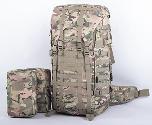 BACKFERRY Large Military Backpack Army Rucksack with Internal Frame Hydration and MOLLE Compatible. Top and Front Load for Wild Camping Backpacking Hiking Bushcraft Adventure 60L