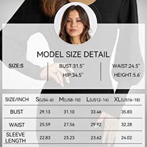 BTFBM Women 2023 Pullover Sweater Dress V Neck Long Sleeve Bodycon Embroidered Back Party Rib Knit Mini Fall Dresses(Solid Black, Medium)