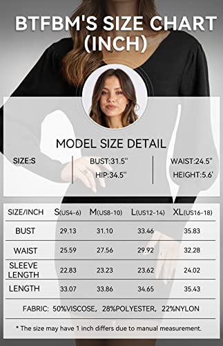 BTFBM Women 2023 Pullover Sweater Dress V Neck Long Sleeve Bodycon Embroidered Back Party Rib Knit Mini Fall Dresses(Solid Black, Medium)