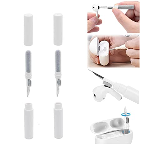 [2-Pack] Acediar Earbuds Cleaning Pen Fits for Airpods Pro 1 2 3 Multi Cleaner Kit Soft Brush for Bluetooth Earphones Case Compact Portable Multifunctional Cleaning Kit (White)