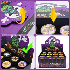 SURCVIO 144 PCS Halloween Party Favors 24 Pack Prefilled Small Plastic Witch Cauldron Halloween Toys in Bulk Halloween Prizes Gifts Miniatures for Kids Trick or Treat Halloween Party Prizes Toys