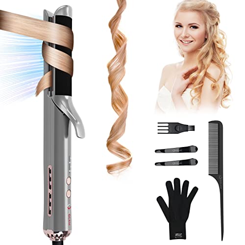 Anti Scald Airflow Styler Hair Straightener Iron with Breeze Fan & Felt Fabric, IG INGLAM 2 in 1 Professional Straight and Curl Hair Tools 2022 Update Version Perfect Nice Gift