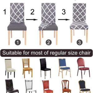 Spandex Marble Printed Stretch Chair Cover for Dining Room Office Banquet Chair Protector Elastic Material Armchair Cover W2 4 pcs