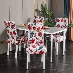 Spandex Marble Printed Stretch Chair Cover for Dining Room Office Banquet Chair Protector Elastic Material Armchair Cover W2 4 pcs