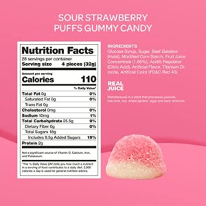 Funtasty Gummy Candy Pink Strawberry Puffs - Bulk Pack 2 Pounds