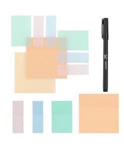 mr. pen- transparent sticky notes, 200 pcs, pastel colors, see through sticky notes, sticky notes transparent, sticky notes clear, annotation sticky notes, bible sticky notes, sticky notes for books