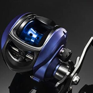 Mifine Magic Baitcaster Reels,6.3:1 Gear Ratio Baitcasting Fishing Reel Low Profile with 13.2lb Carbon Fiber Drag,Ultralight Casting Reel Cross-Fire 5 Magnet Braking System(Blue,Left Handed)