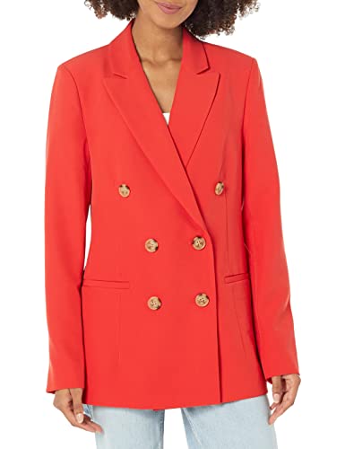 The Drop Women's Kurt Double Breasted Blazer, Lava Red, X-Large