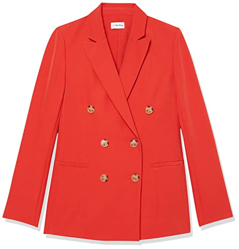 The Drop Women's Kurt Double Breasted Blazer, Lava Red, X-Large