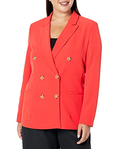 The Drop Women's Kurt Double Breasted Blazer, Lava Red, X-Large