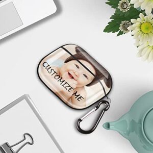 Custom AirPods Pro Case, Design Your AirPods Case with Photo/Text/Name, Top and Bottom Separated Hard PC Shockproof Protective Personalized Keychain Airpods Cover for Men and Women