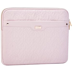 nishel laptop sleeve case 13-13.3 inch, compatible with macbook air, macbook pro, hp dell lenovo notebooks, padded travel computer bag, laptop cover with large pocket for 12.9 inch ipad, pink