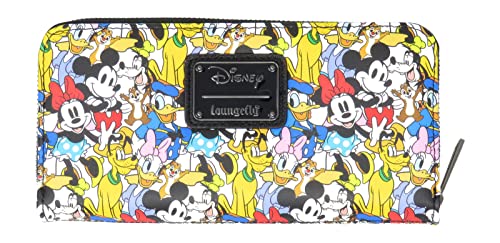 Loungefly Disney Mickey Mouse and Friends Allover Print Zip Around Wallet