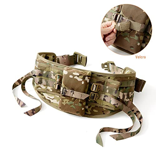 MT Military MOLLE II Rucksack Frame with Army Molded Padded Kidney Pad Waist Belt for Multicam Large Ruck Sack- Tan