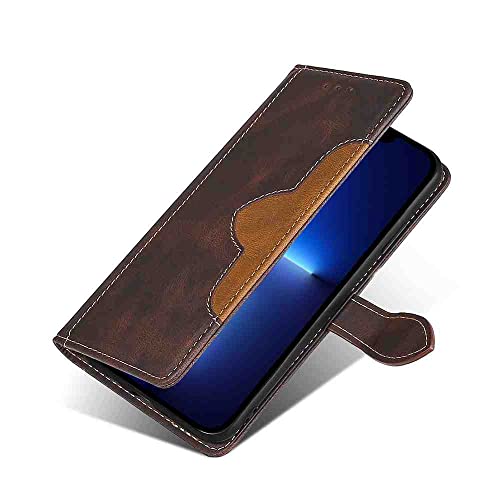 NATUMAX Phone Cover Wallet Folio Case for Oppo Reno 6 PRO Plus 5G, Premium PU Leather Slim Fit Cover for Reno 6 PRO Plus 5G, 2 Card Slots, Horizontal Viewing Stand, Easy Take, Brown