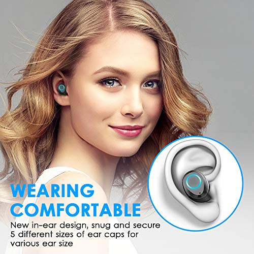 Motast Wireless Earbuds, Bluetooth 5.1 Headphones Mini Bluetooth Earbuds with HD Mic, Wireless Earphones in Ear with USB C Charging Case, IP7 Waterproof, Deep Bass, 30H Playtime Headset for Sports