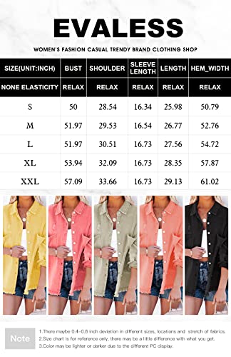 EVALESS Women's Denim Jacket Boyfriend Jean Jackets for Women Fashion 2023 Distressed Shacket Jacket Ripped Frayed Jean Shirts Business Casual Red Top Outfits with Pockets Light Stretchy Shirt,Large