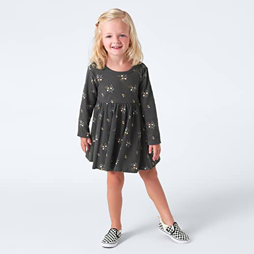 Gerber Baby Girls' Toddler 2-Pack Long Sleeve Dresses, Dark Floral, 18 Months