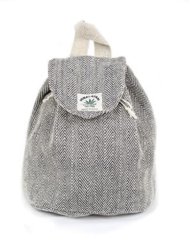 Hemp small bag for women Girls Light Weight Eco Friendly Small cute backpack Bag for everyday lives (Gray)