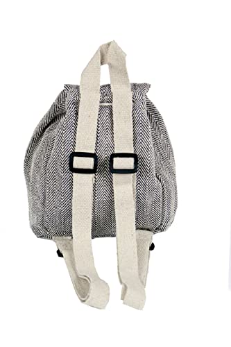 Hemp small bag for women Girls Light Weight Eco Friendly Small cute backpack Bag for everyday lives (Gray)