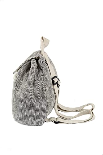 Hemp small bag for women Girls Light Weight Eco Friendly Small cute backpack Bag for everyday lives (Gray)