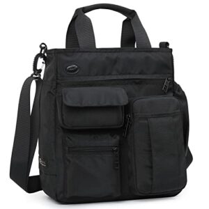 ix inoxto mens messenger bag laptop shoulder bag computer work office bag waterproof briefcases for travel work (black)