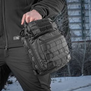 M-Tac City Hunter Hexagon Sling Backpack - Tactical Crossbody CCW Concealed Carry Pack EDC Bag (Black)