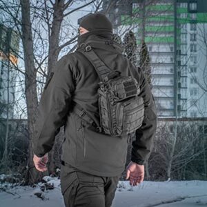 M-Tac City Hunter Hexagon Sling Backpack - Tactical Crossbody CCW Concealed Carry Pack EDC Bag (Black)