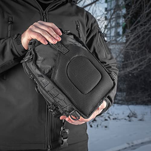 M-Tac City Hunter Hexagon Sling Backpack - Tactical Crossbody CCW Concealed Carry Pack EDC Bag (Black)