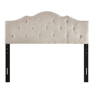 urban home furniture rounded tufted california king headboard, beige