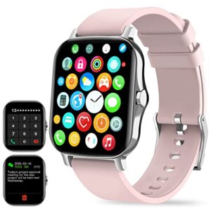 smart watches for women (answer/make call),ip68 waterproof smartwatch with call and text 1.7" fitness tracker for android ios phones health watch with sleep tracker sports watch with step counter gps